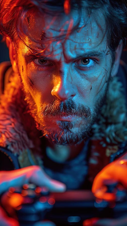 Angry Gamer Throwing a Controller Intense Gaming Session Room for ...