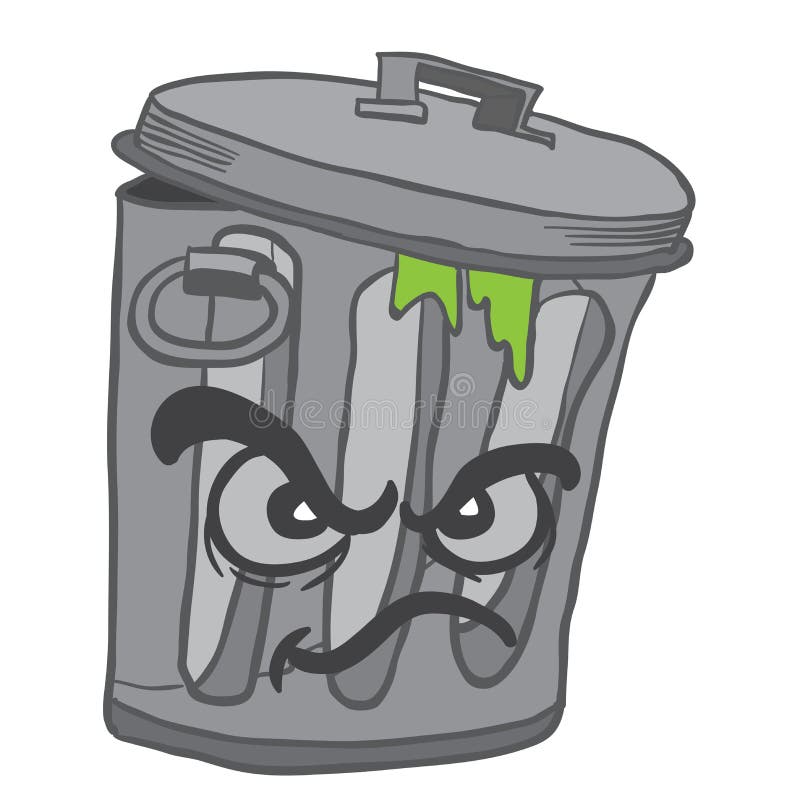 Angry garbage can stock illustration. Illustration of bricks - 108314020
