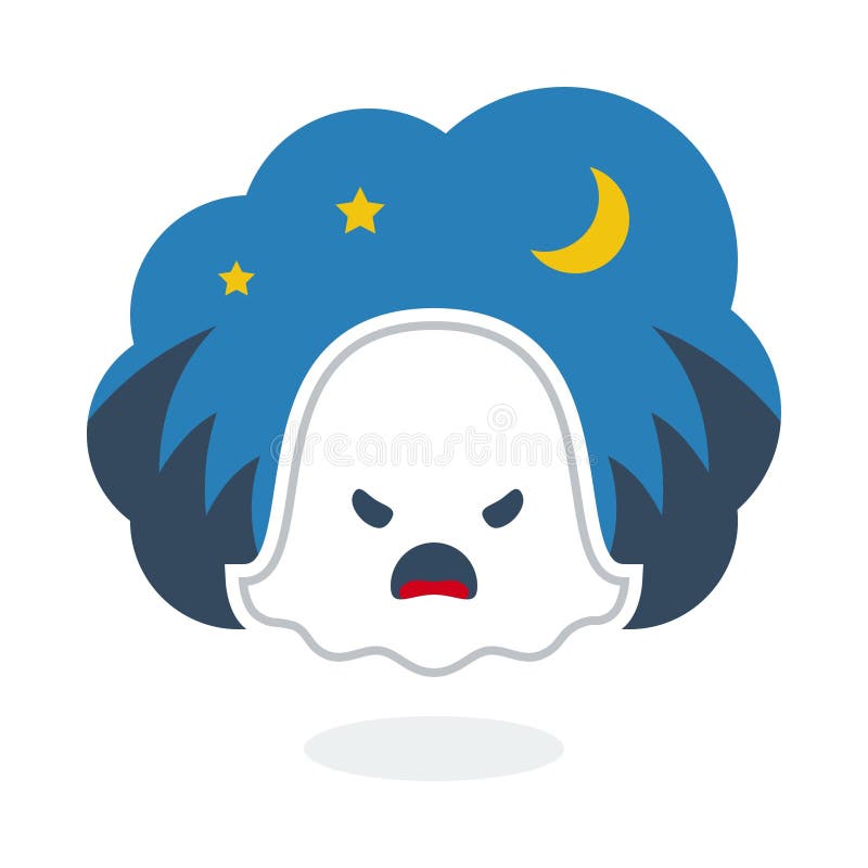 Angry Ghost in Dark Night stock vector. Illustration of blue - 78408843