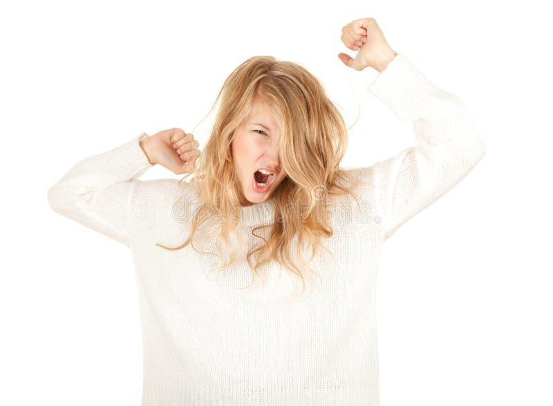 Angry girl stock image. Image of attractive, casual, surprised - 21116751