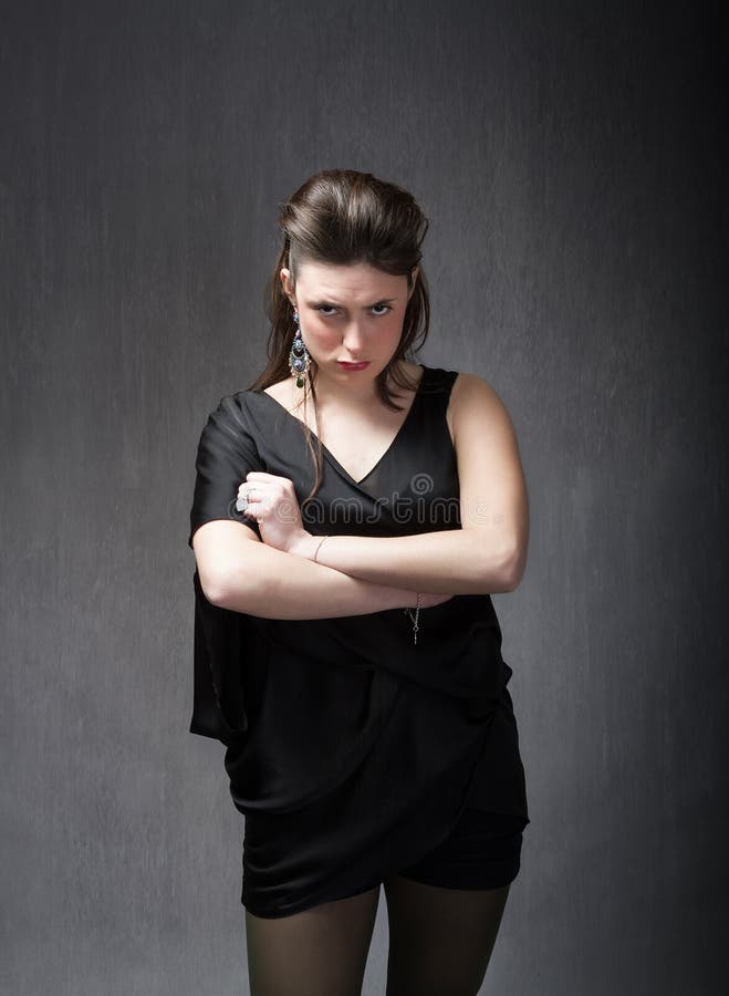 Angry girl stock image. Image of standing, casual, anger - 44666025