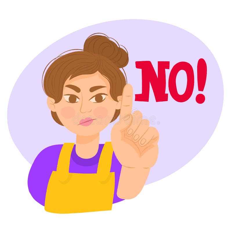 Girl Saying No Clipart