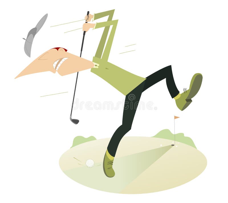 Angry golfer stock vector. Illustration of bending, frustrated - 14102113