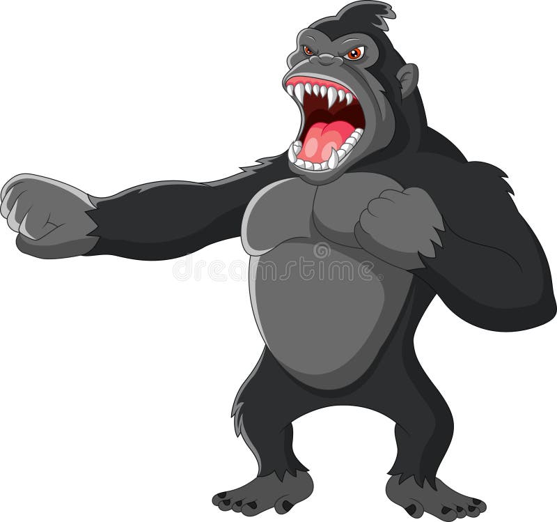 Angry Gorilla a Hitting the Chest Stock Vector - Illustration of icon ...