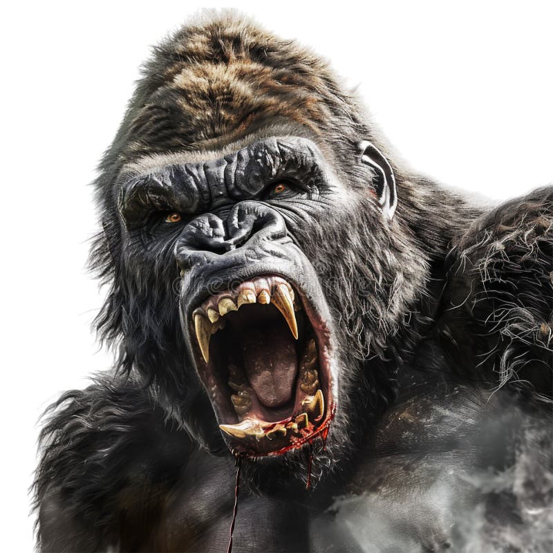 Angry Gorilla on Transparent Background - Ai Generated Stock Illustration - Illustration of ...
