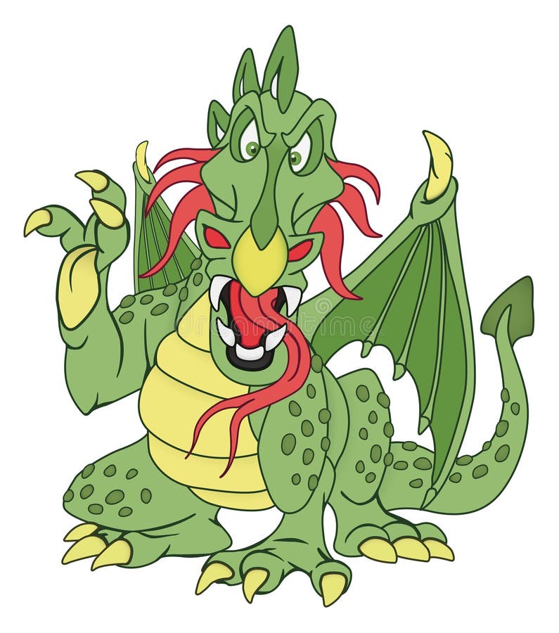 Angry Dragon stock vector. Illustration of green, upset - 11845247