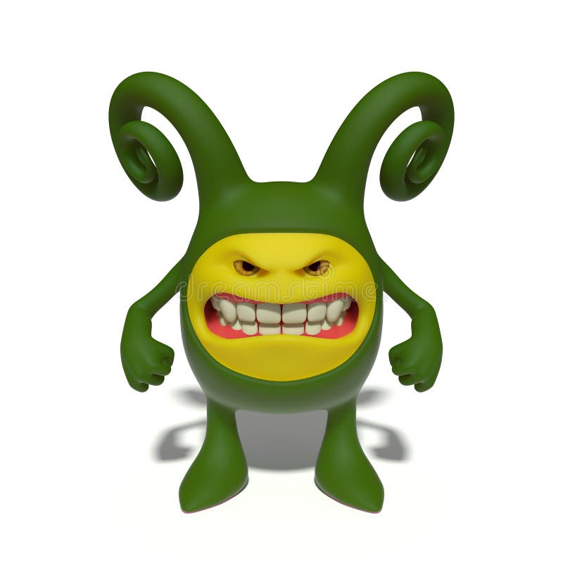 Angry green monster stock illustration. Illustration of green - 94476469