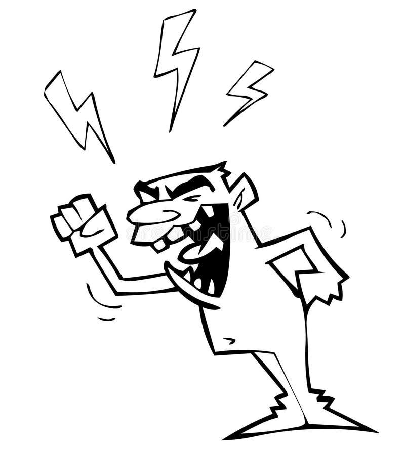 Angry grumpy man stock illustration. Illustration of funny - 1800862