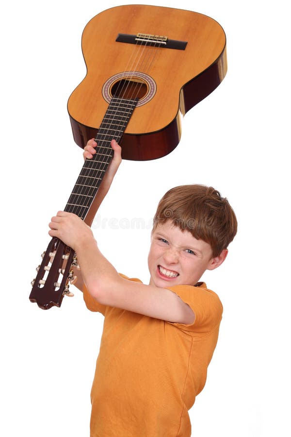 Angry guitar player stock photo. Image of happy, little - 21711634