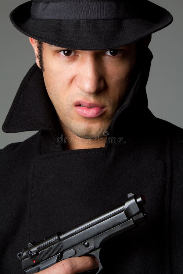 Angry Gun Man stock photo. Image of dangerous, collar - 12792578