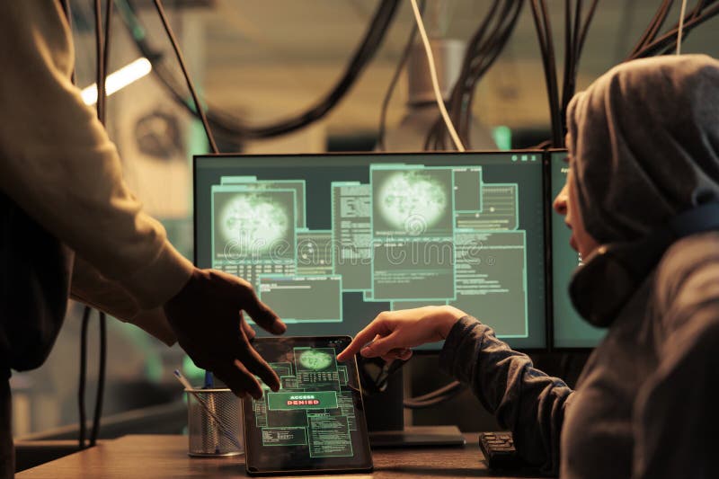 Angry Hackers Failed Computer System Hacking Unsuccessful Password Cracking Stock Image Image
