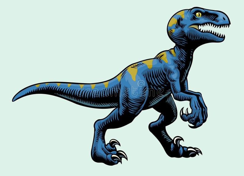 Angry Hand Drawn Style of Raptor Dino Stock Vector - Illustration of ...