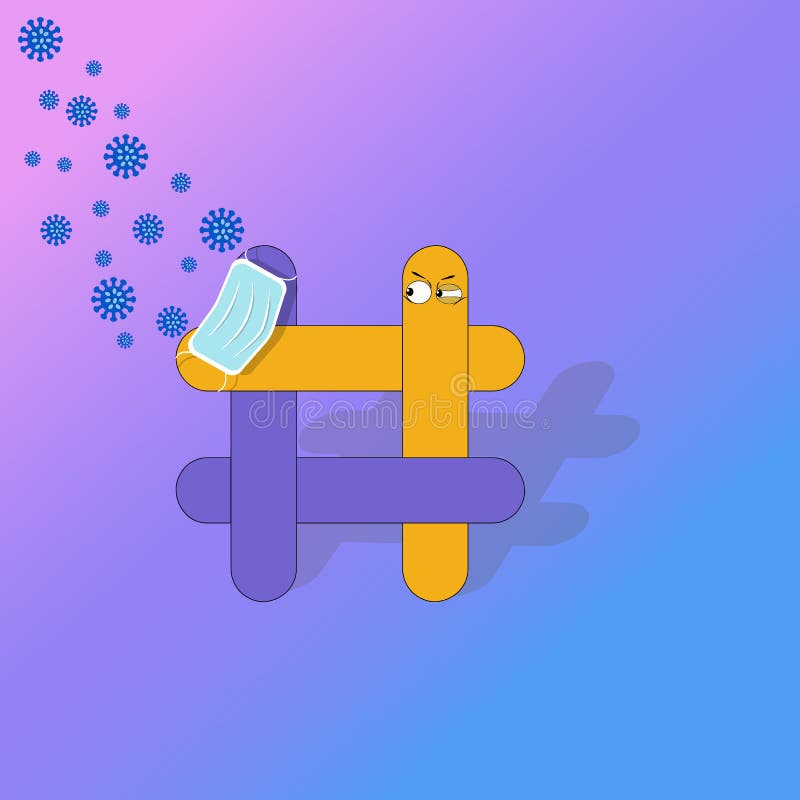 Angry Hashtag Has a Fear of Coronavirus Stock Vector - Illustration of ...