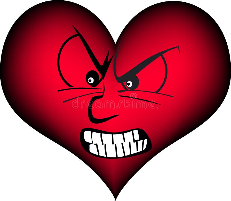 Angry heart stock vector. Illustration of cartoon, fateful - 22654976