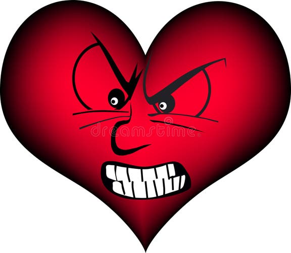 Angry heart stock vector. Illustration of shape, shout - 4068762