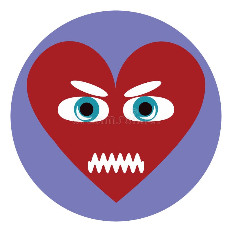 Angry Red Heart Cartoon Character Screaming into Megaphone Stock Vector ...