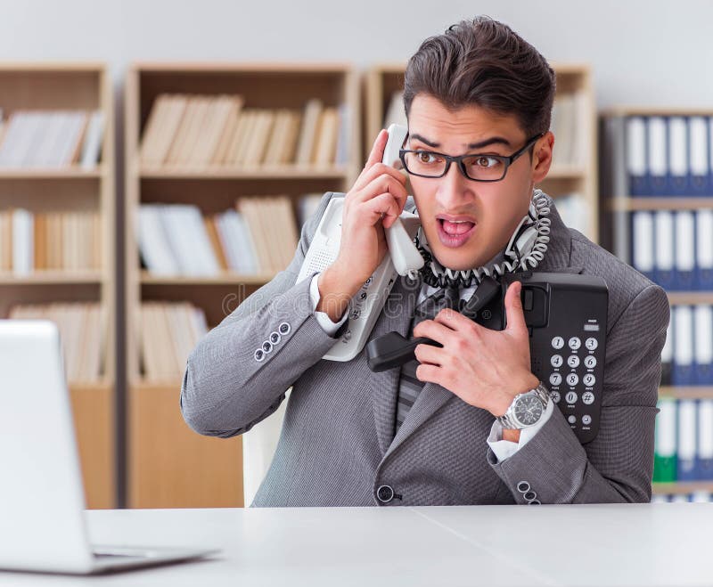 Angry Helpdesk Operator in the Office Stock Image - Image of ...