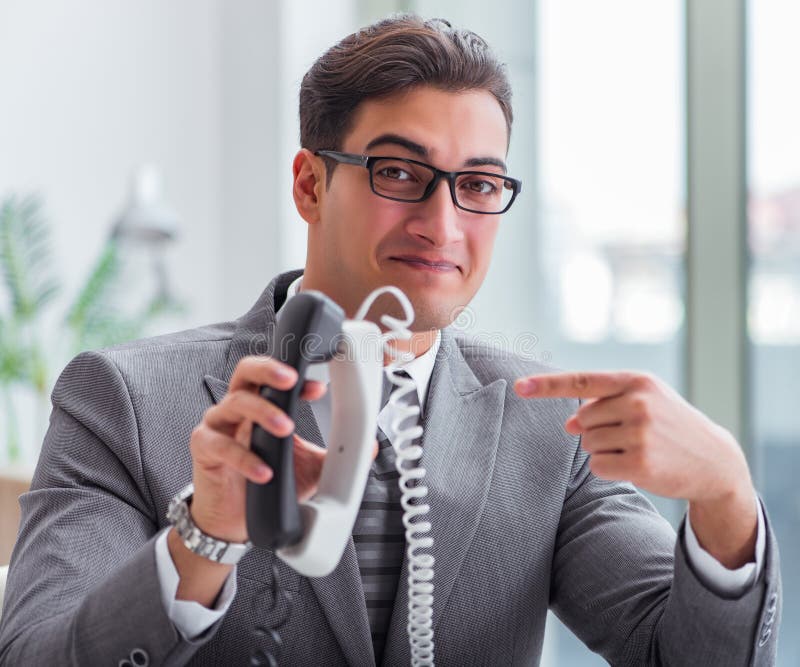 Angry Helpdesk Operator in the Office Stock Image - Image of ...