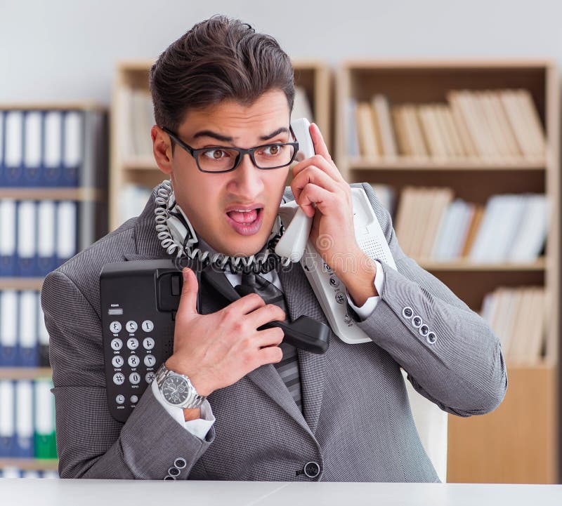 The Angry Helpdesk Operator Yelling in Office Stock Image - Image of ...