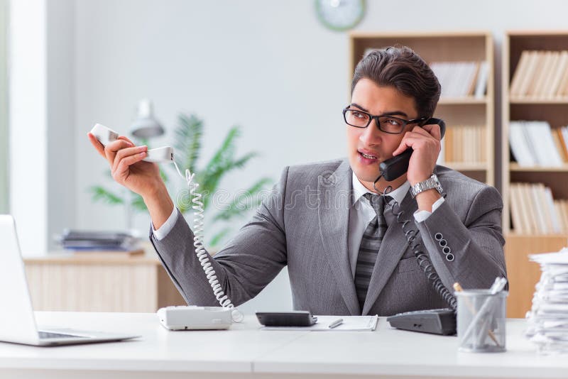 The Angry Helpdesk Operator in the Office Stock Image - Image of angry ...