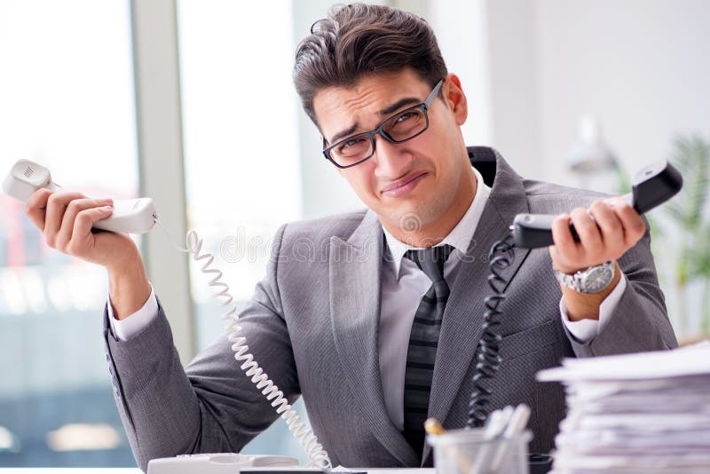 The Angry Helpdesk Operator Yelling in Office Stock Photo - Image of ...