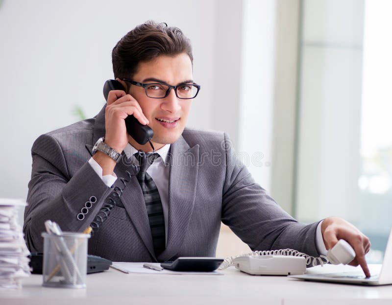 Angry Helpdesk Operator Yelling in Office Stock Image - Image of ...