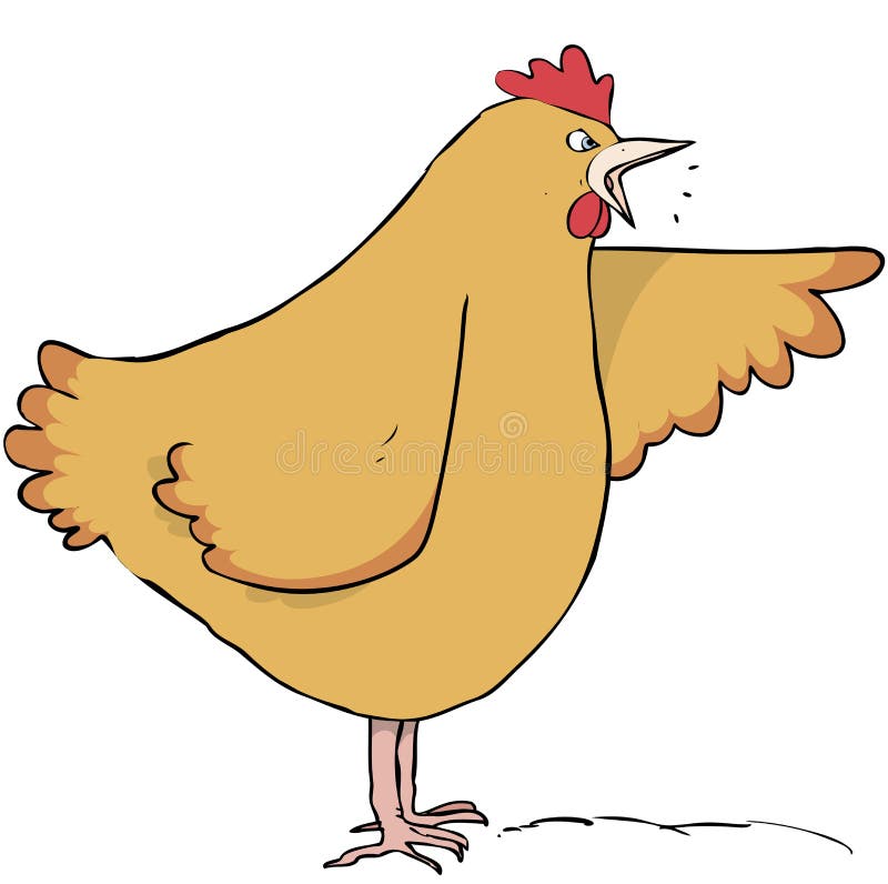 Angry Hen on White Background Stock Vector - Illustration of bossy ...