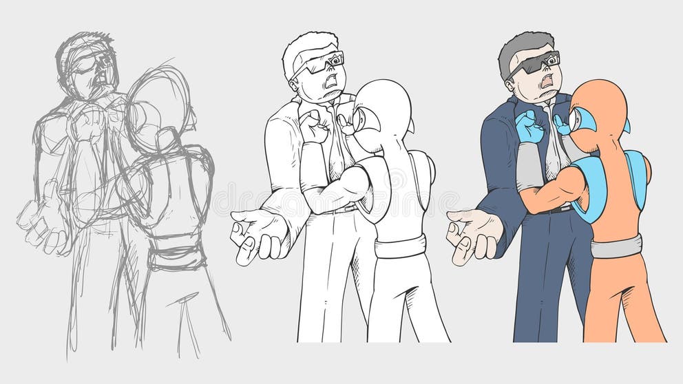 Angry Hero Threatening Draw Stock Vector - Illustration of cartoon ...