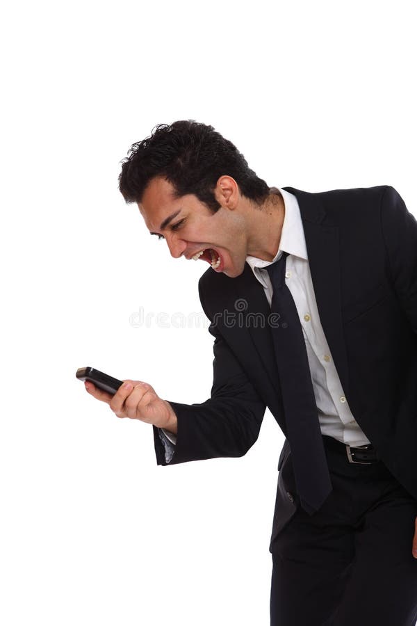 Angry at his phone stock image. Image of phone, face - 18813565