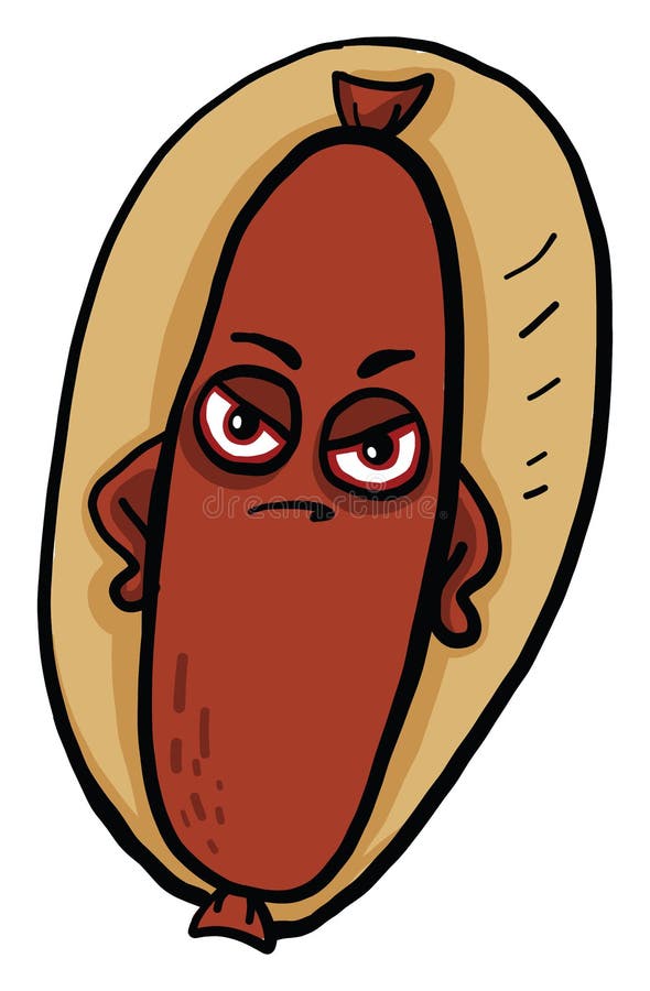 Angry hotdog cartoon stock illustration. Illustration of wiener - 43762842