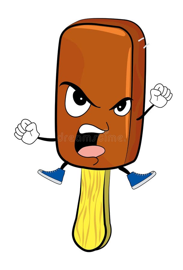 Angry ice cream cartoon stock illustration. Illustration of fierce ...