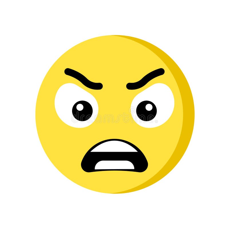 Angry Icon Isolated On White Background Stock Vector - Illustration of ...