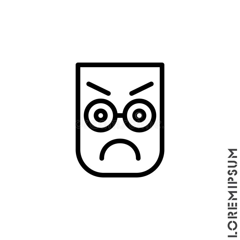 Angry Icon Vector. Furious Face Emoticon Icon Vector Illustration Stock ...