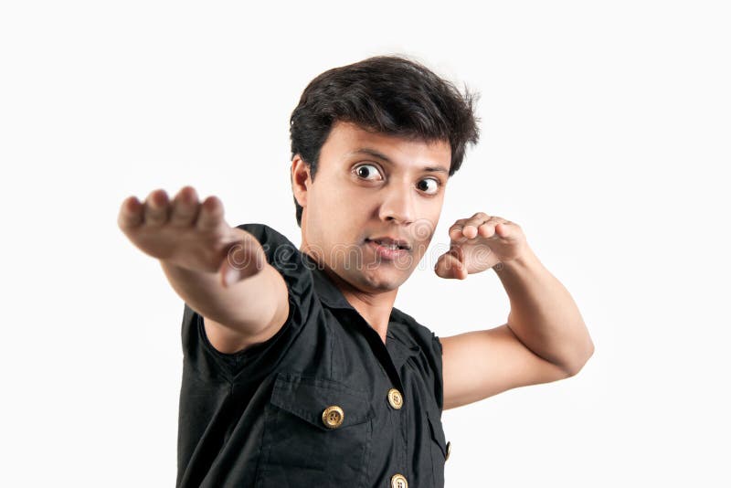 Angry Indian Man In Attacking Position Stock Photo - Image of dangerous ...