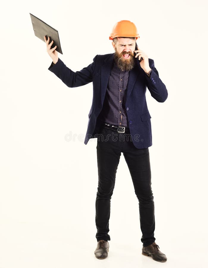 Angry inspector concept. stock image. Image of face - 118965733