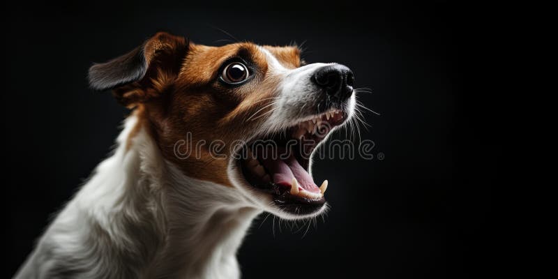 Angry Jack Russell Terrier Dog with Open Mouth and Intense Expression ...