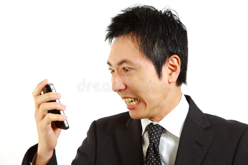 Angry Japanese businessman stock photo. Image of adult - 44089234