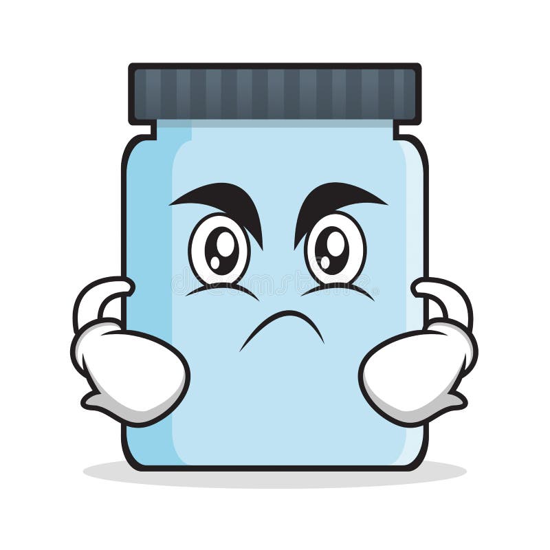 Angry Jar Character Cartoon Style Stock Vector - Illustration of angry ...