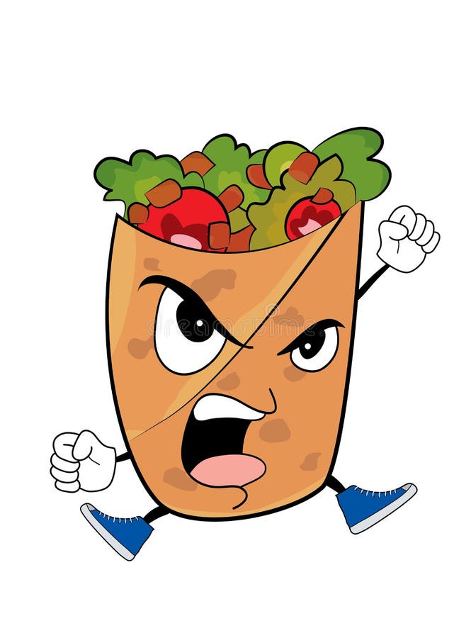 Angry Kebab cartoon stock illustration. Illustration of kebab - 43763649
