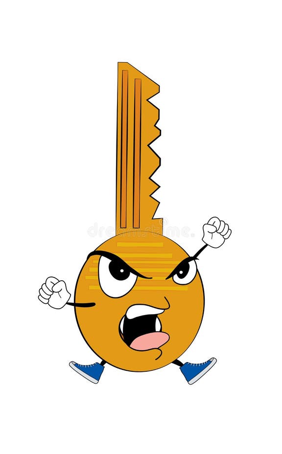 Angry key cartoon stock illustration. Illustration of furious - 48732567