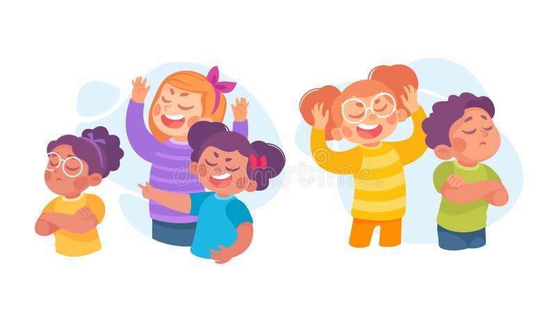 Angry Kids Bullying and Abusing the Weak Agemate Teasing and Laughing ...