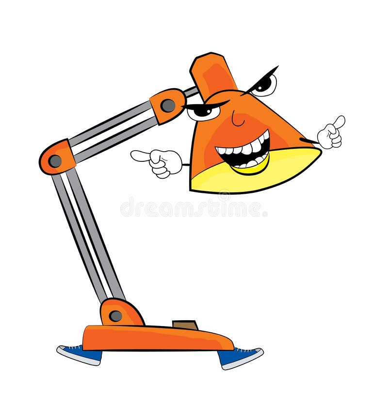 Angry lamp cartoon stock illustration. Illustration of symbol - 49312031