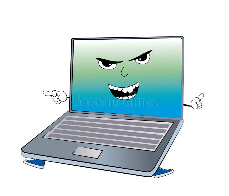 Laptop cartoon stock illustration. Illustration of isolated - 48732810