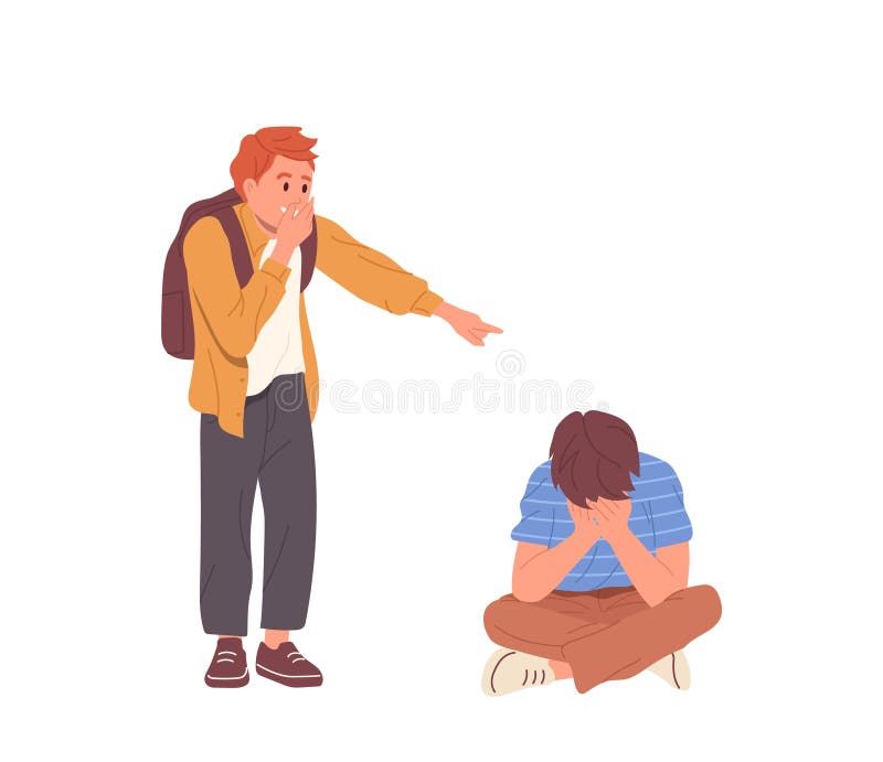 Angry Laughing Gloating Boy Showing Negative Relation Pointing at ...