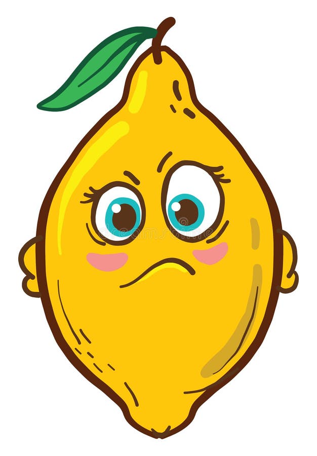 Angry Lemon Simple Clean Cartoon Illustration Stock Vector ...