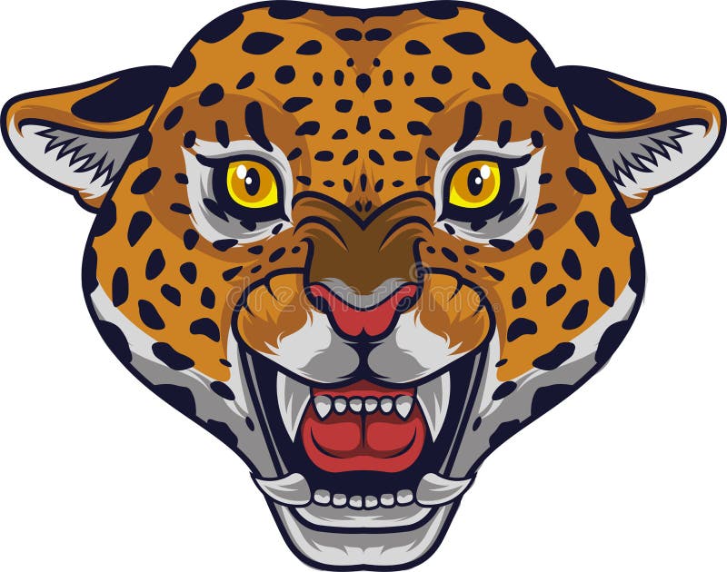 Angry Leopard mascot stock vector. Illustration of bite - 103105326