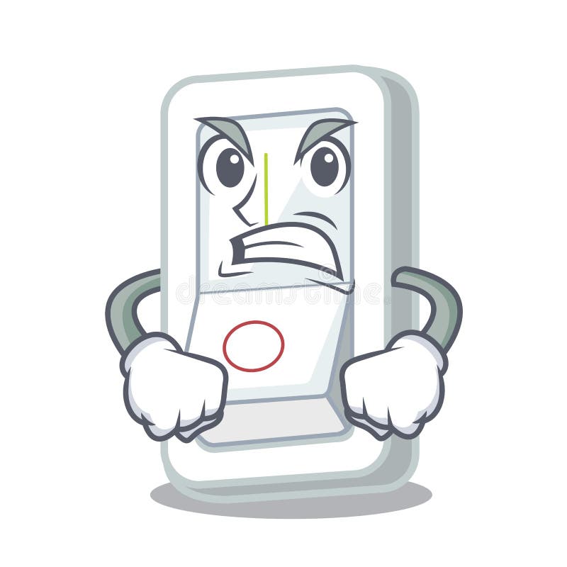 Angry Light Yellow Bulb Face Cartoon Character Stock Vector ...