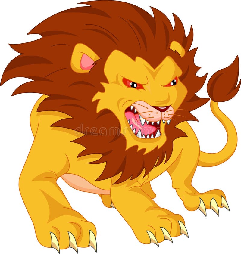 Angry lion cartoon stock vector. Illustration of undomesticated - 48036789