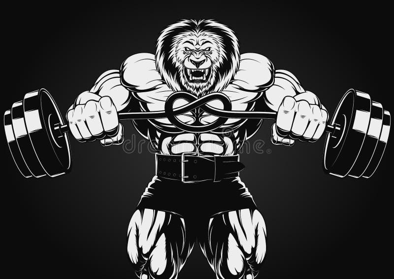 Lion Lifting Weights