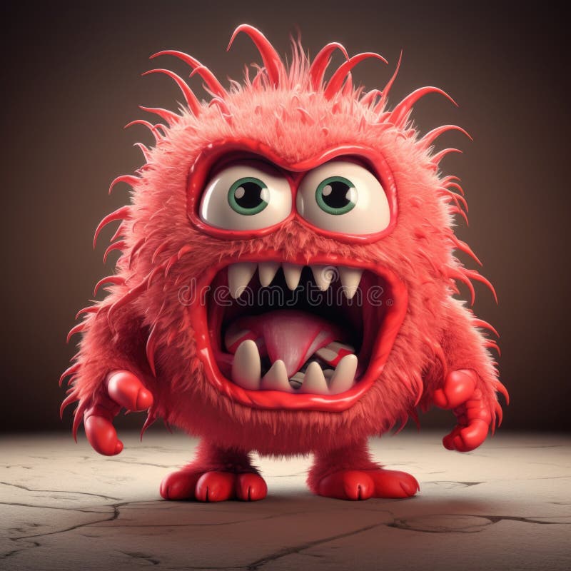 Angry Little 3D Monster, Monster Art Stock Illustration - Illustration ...